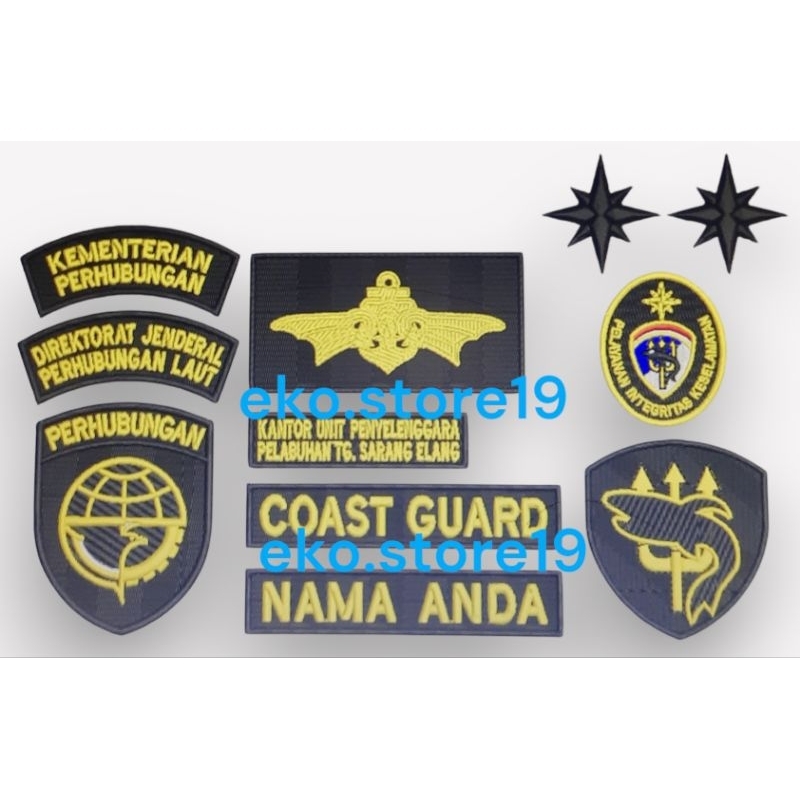 Jual LOGO BADGE ATRIBUT KEMENTERIAN PERHUBUNGAN LAUT LEVIS 1 SET BORDIR ...