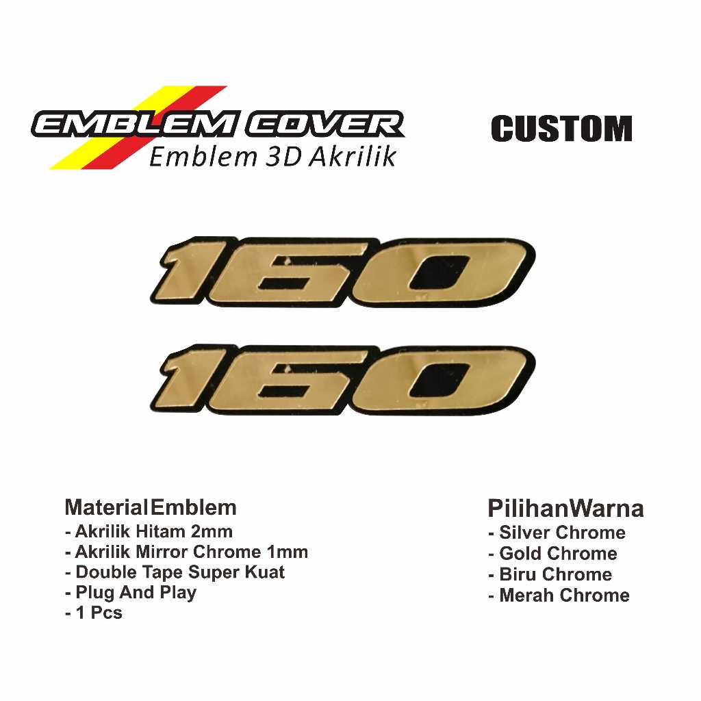 Jual stiker akrilik angka 160 allmotor honda | Shopee Indonesia