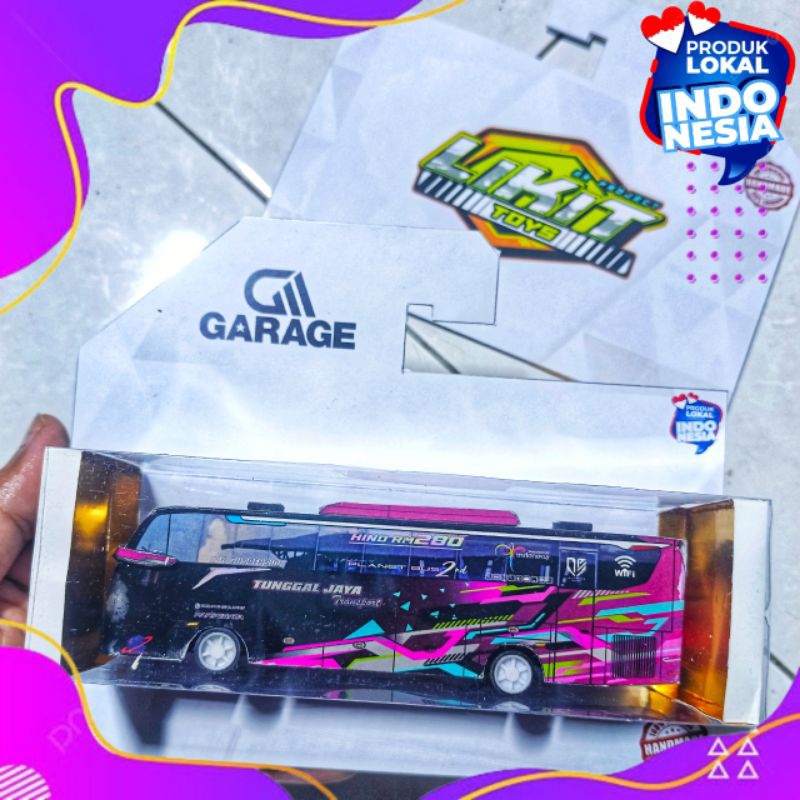 Jual MINIATUR BIS BLACK PINK JET BUS 5 SKALA 1/87 PO TUNGGAL JAYA ...