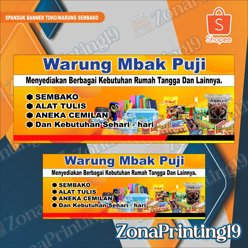 Jual Siap Cetak Spanduk Banner Toko Kelontong Warung Sembako Bisa Ganti Nama | Shopee Indonesia
