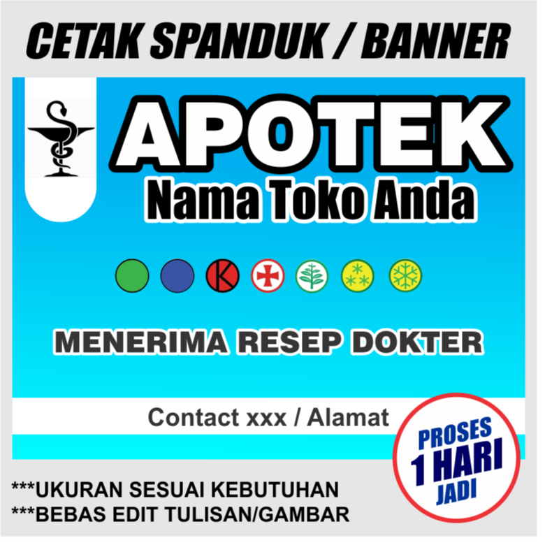 Jual cetak spanduk banner apotek baliho plang apotek | Shopee Indonesia