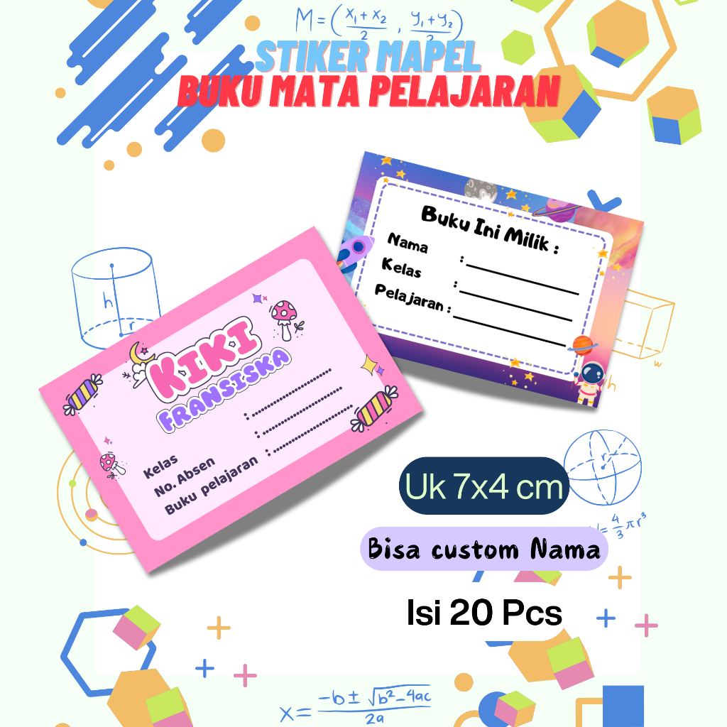 Jual Sticker Mapel Edukasi Anak untuk Belajar Matematika, IPA, dan ...