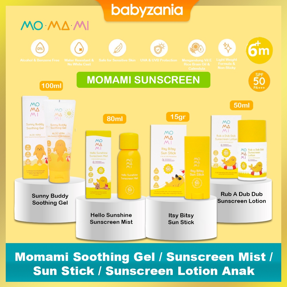 Jual Momami Soothing Gel / Sunscreen Mist / Sun Stick / Sunscreen ...