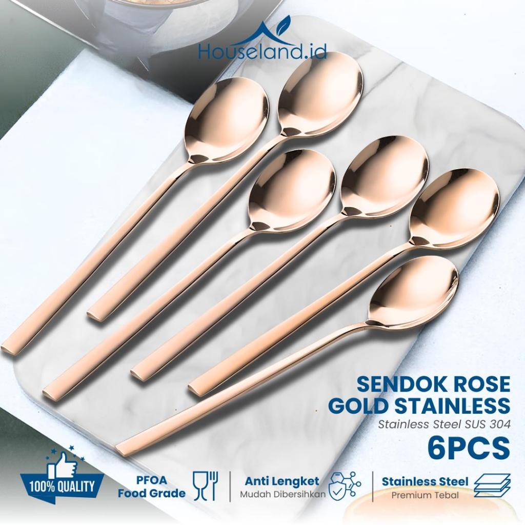Jual Funnycook Rosegold Sendok Korea Set Sendok Makan Sendok Set Tebal ...