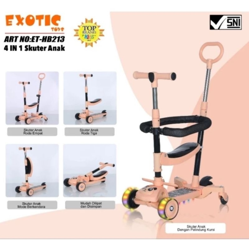 Jual SKUTER ANAK EXOTIC 4 in 1 HB 213 DENGAN PENGAMAN DAN DORONGAN ...