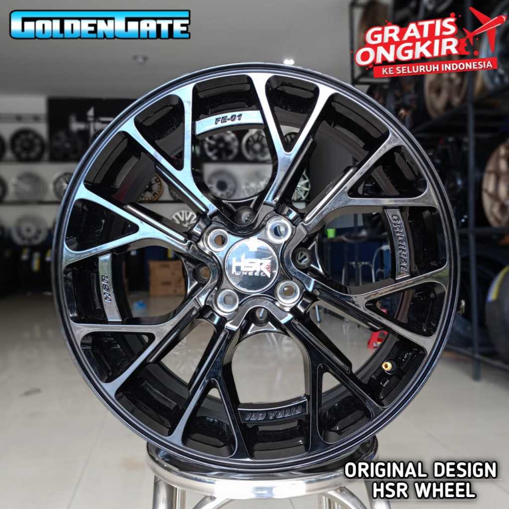 Jual Velg racing r16 4x100 gloss black lebar 7 et42 hsr fe01 bisa untuk Jazz, Yaris, city ...