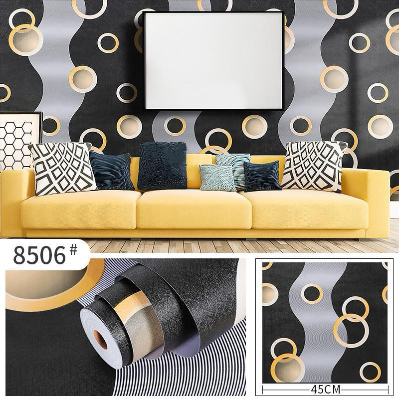 Jual Wallpaper Sticker Dinding Motif Bulat Gold Dasar Hitam Panjang 8 s ...