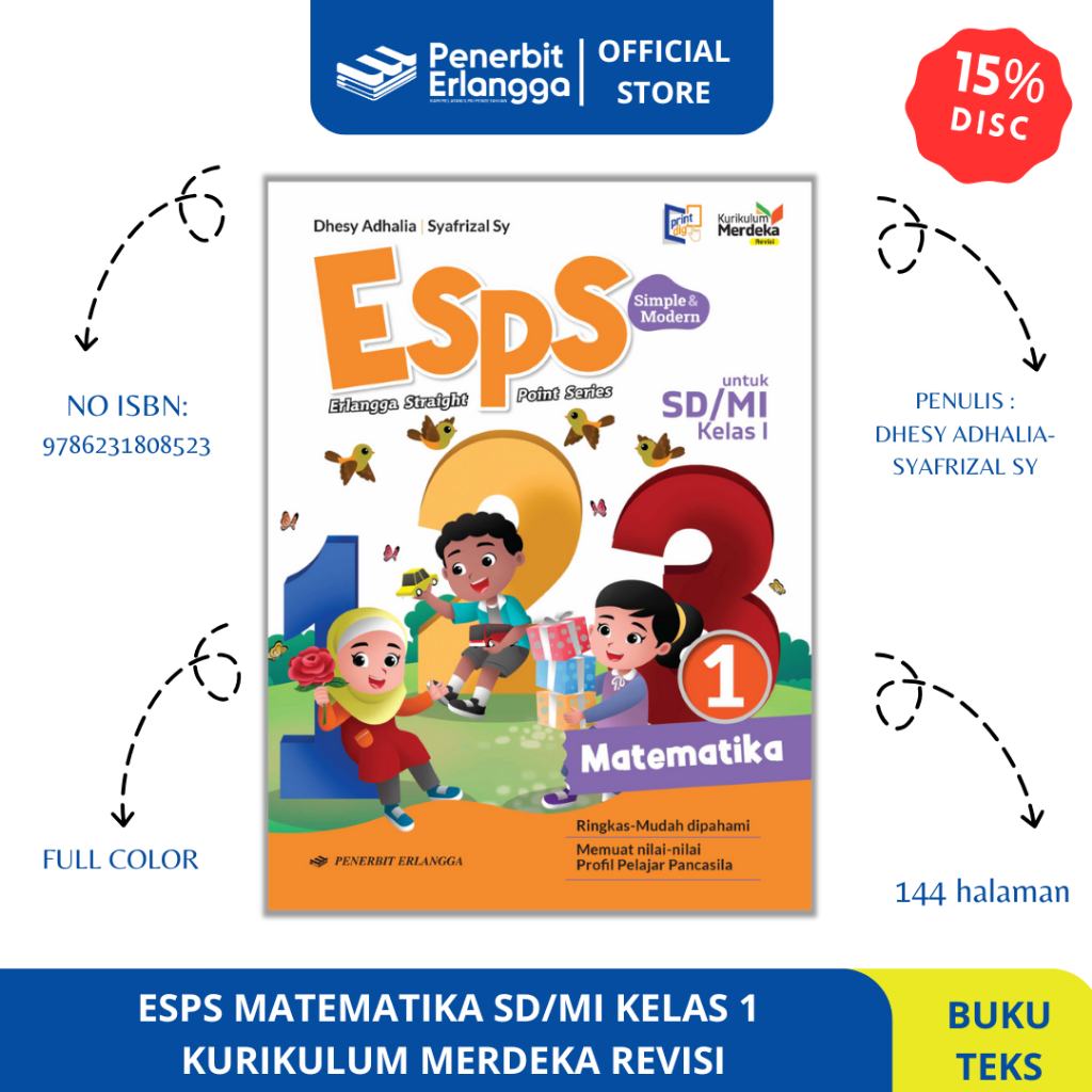 Jual [Erlangga Official] Esps Matematika Revisi Sd/Mi Kelas 1 - Kurikulum Merdeka | Shopee Indonesia
