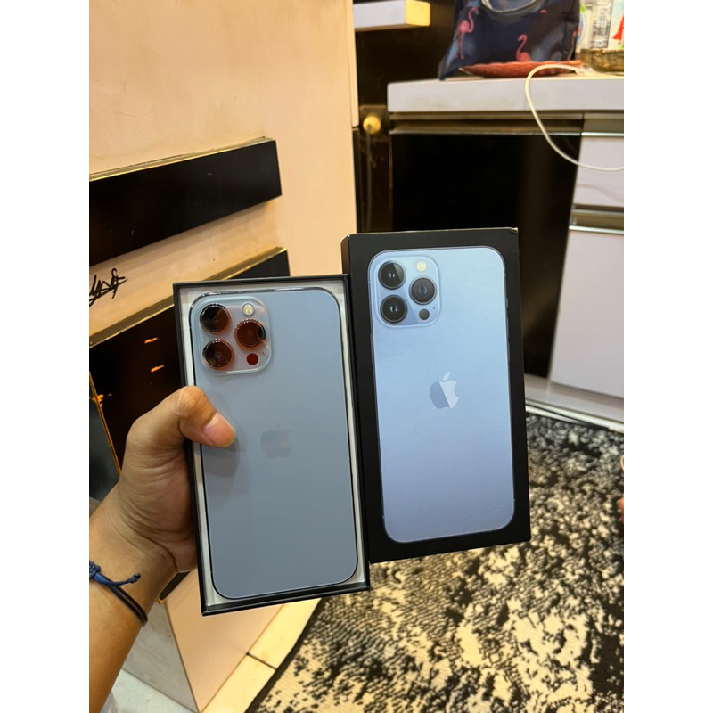 Jual Iphone 13 promax 256 gb Ibox Siera Blue Fulset Ori | Shopee Indonesia