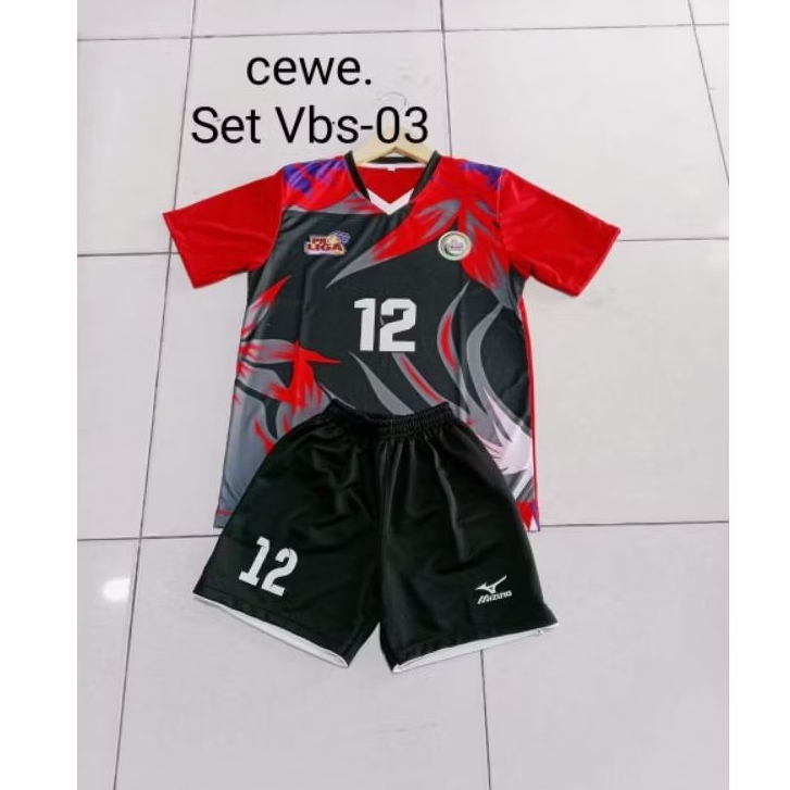 Jual COD set baju voli wanita kaos olahraga voli printing set baju voli ...