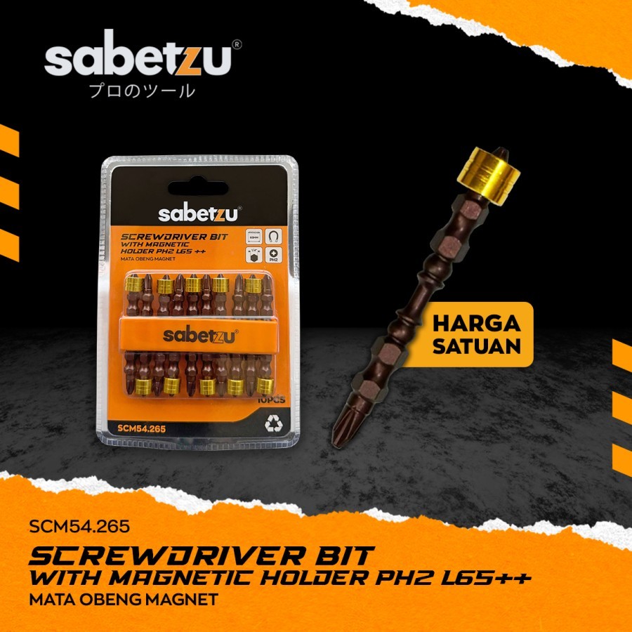 Jual SABETZU Mata Obeng Angin MAGNET PLUS PH2 x 65 mm Magnetic Holder ...
