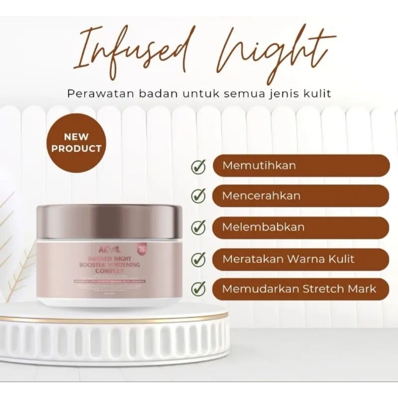 Jual Hb arvil//infused night booster whitening Hb super dosting by ...