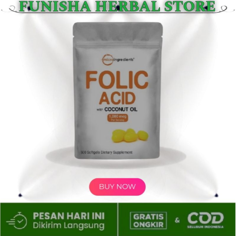 Jual PROMO! Microingredients FOLIC ACID 10000mcg Original Mengatasi ...