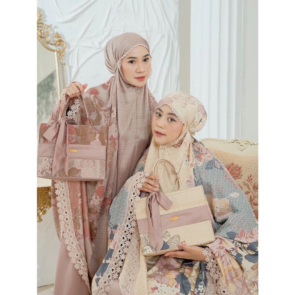 Jual Mukena Dewasa Jumbo Premium Silk Renda Mewah Terbaru Model Arunika ...