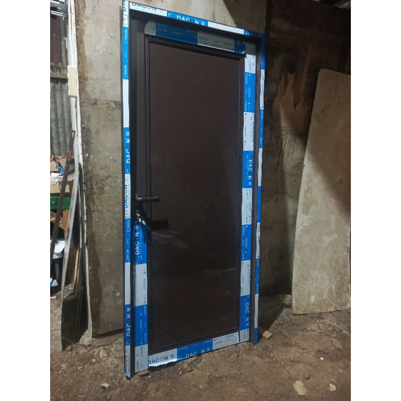 Jual kusen pintu aluminium 3inc + daun pintu L 80 T 200 komplit free ...