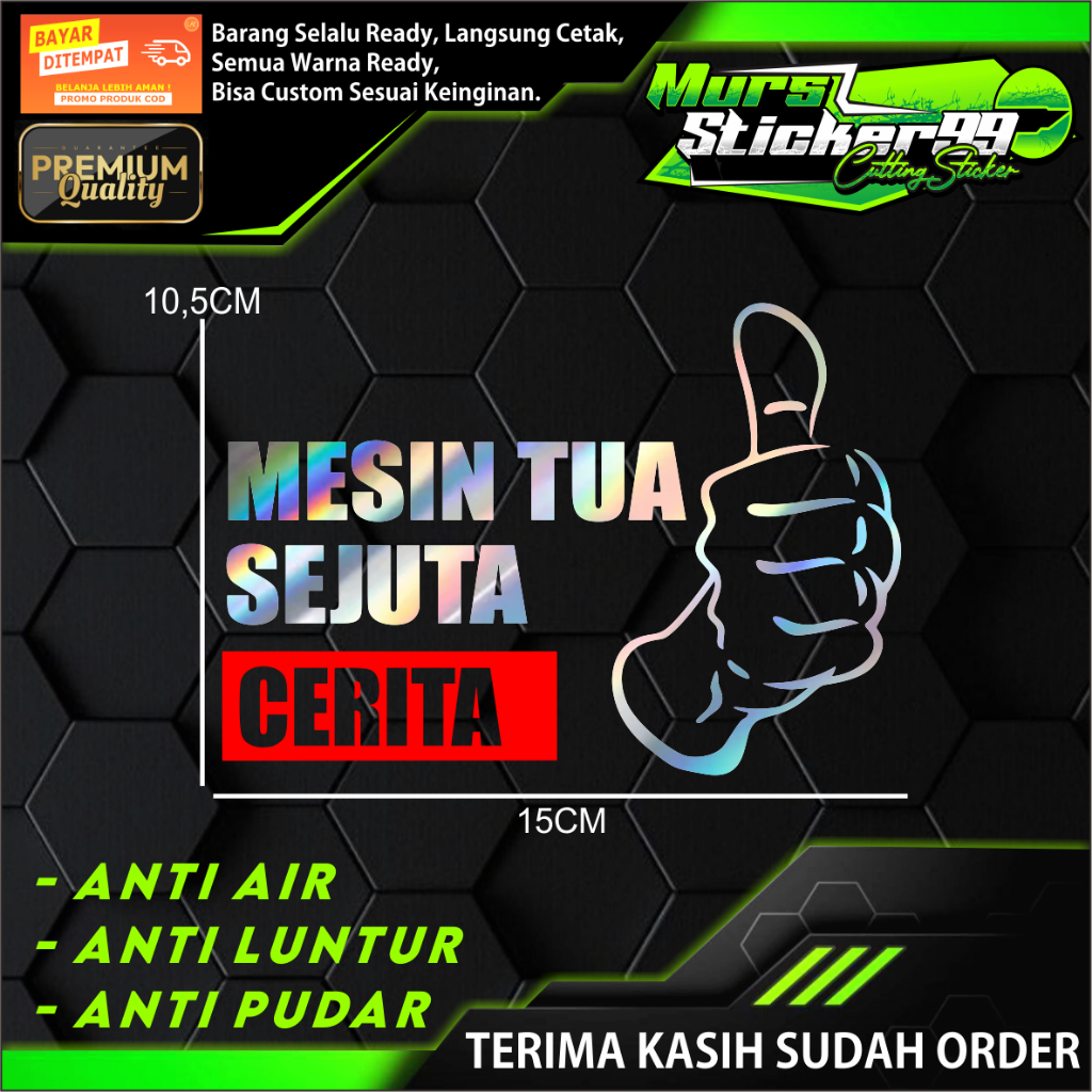 Jual Sticker Cutting MESIN TUA SEJUTA CERITA DUA WARNA Cocok Untuk ...