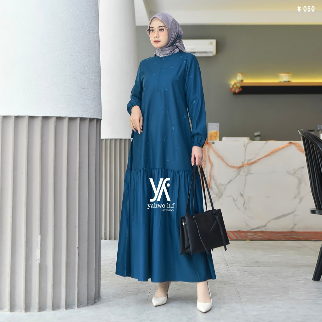 Jual Yahwo hijab by shidqi - Gamis Bordir Premium | Maxi Dress Cantik ...
