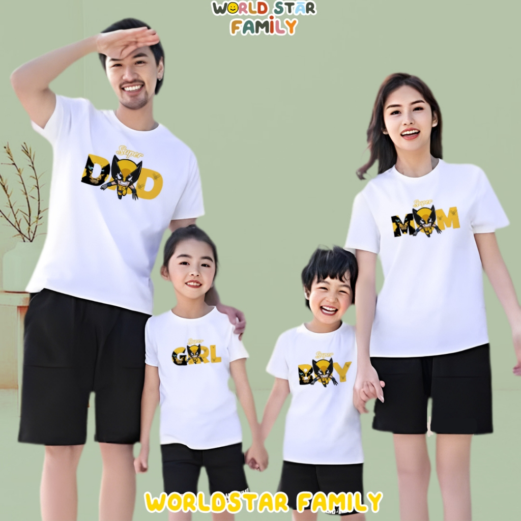 Jual WSF Kaos Couple Keluarga WOLVERINE Kaos Kembaran Keluarga Keluarga ...