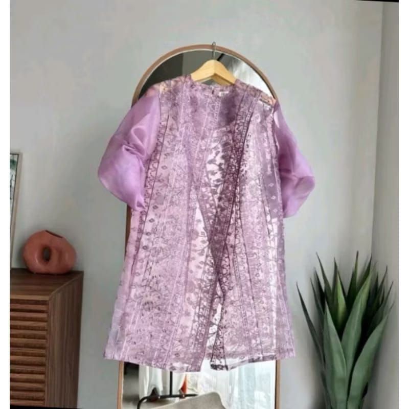 Jual Zize Outer Brokat Organza/Tunik Brokat Baju Hari Raya/Lebaran ...