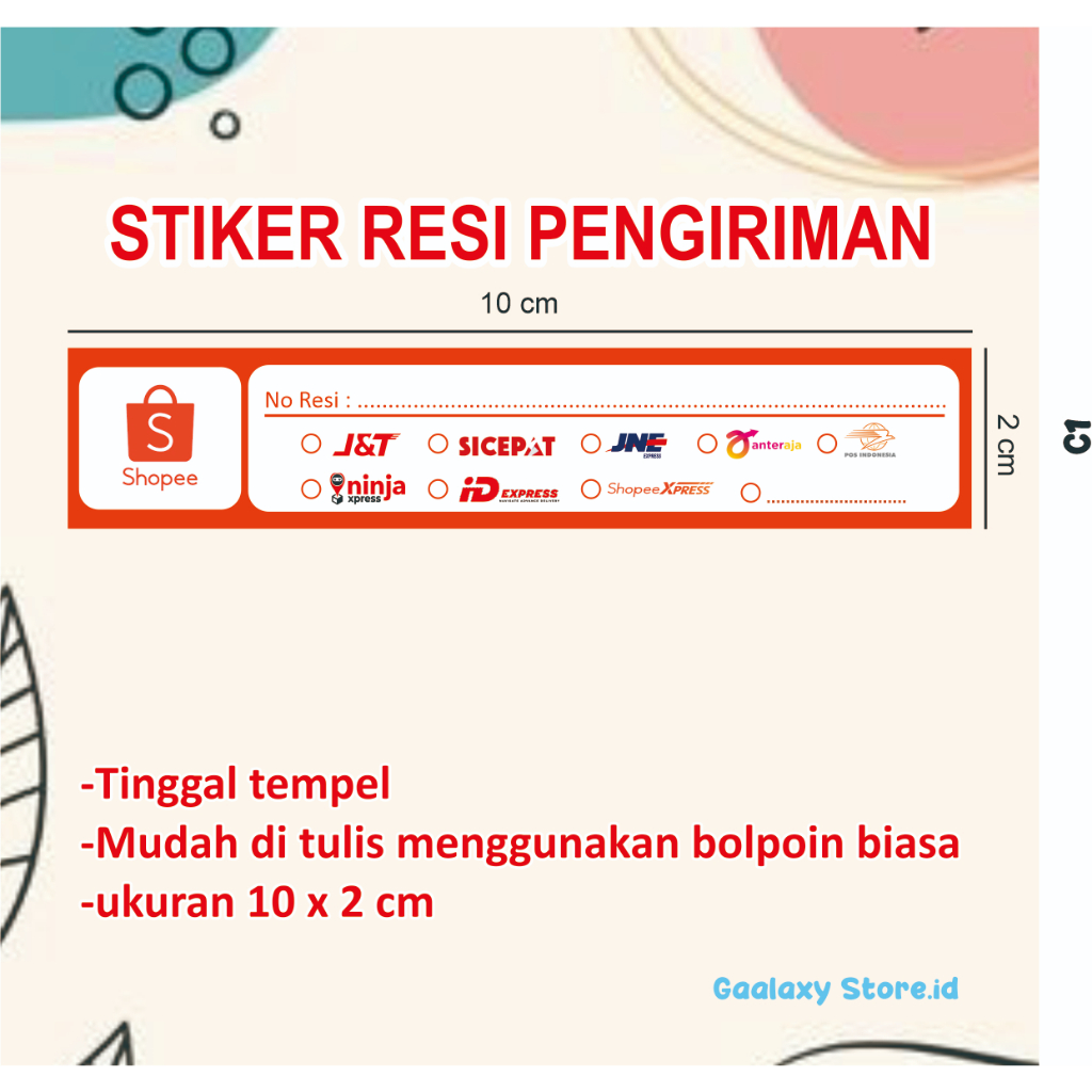 Jual Stiker resi pengiriman 10x2cm resi ollshop resi mini resi custom ...