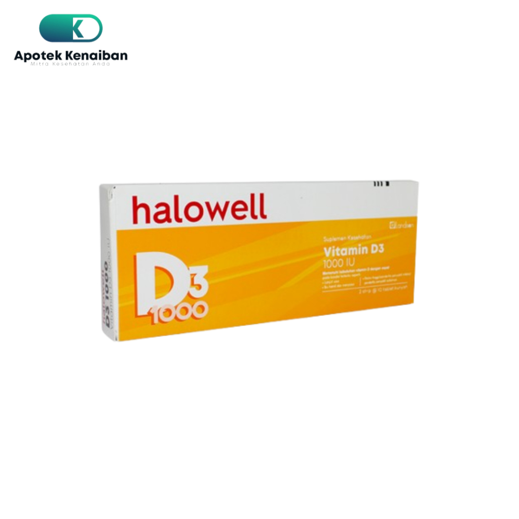 Jual HALOWELL D3 1000 IU BOX 20 TABLET KUNYAH / SUPLEMEN KESEHATAN ...