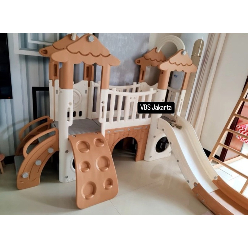 Jual SUPER JUMBO COMBINATION PLAYGROUND PLAYHOUSE TREE DOUBLE SLIDE ...