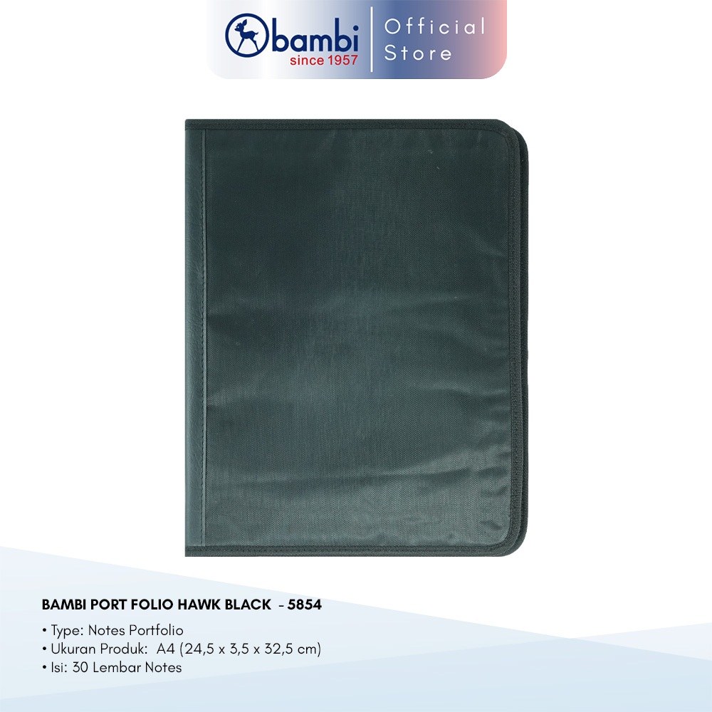 Jual Bambi Document Portfolio Hawk Black / Buku Agenda Ukuran A4 ...