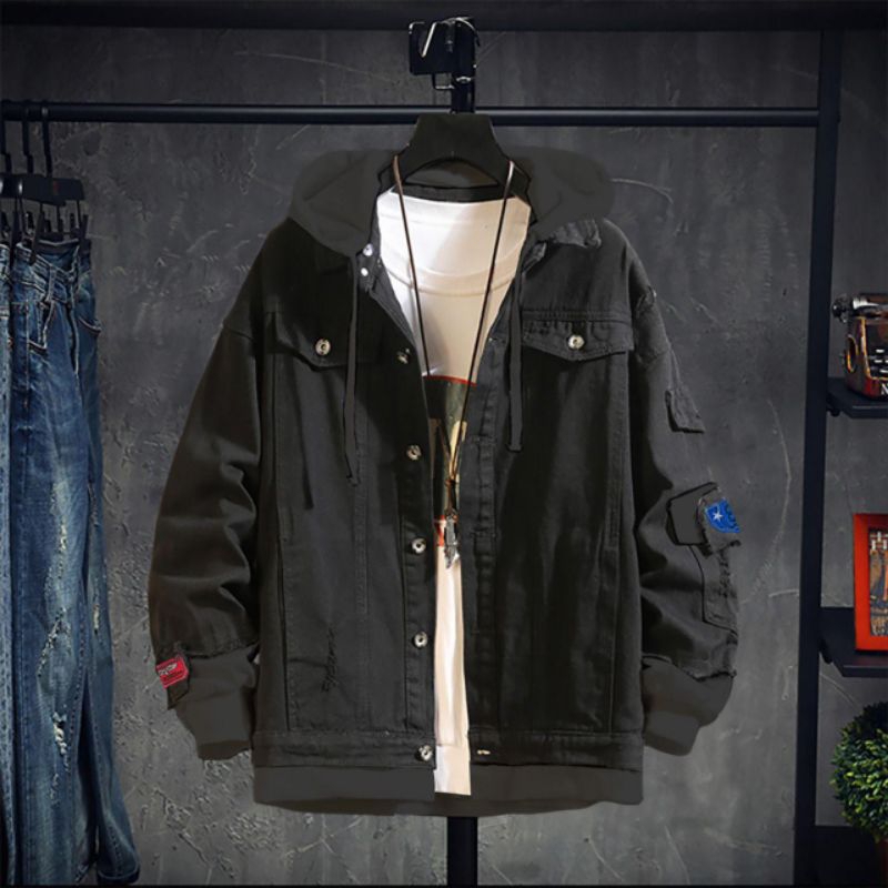 Jual Jacket Korea Jacket Jeans Style Pria Kombi/Loto Jacket Hoodie ...