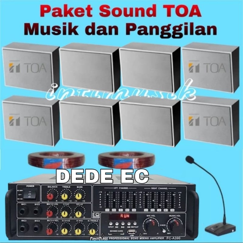 Jual Paket sound speaker indoor toa isi 8 + mic podium Cocok untuk cafe ...