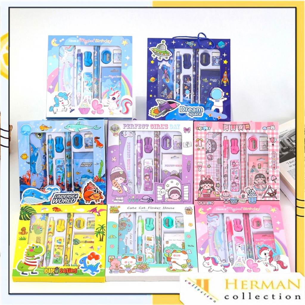 Jual HC Alat Tulis Set 9 In1 Stationery Karakter Lucu Set Perlengkapan ...