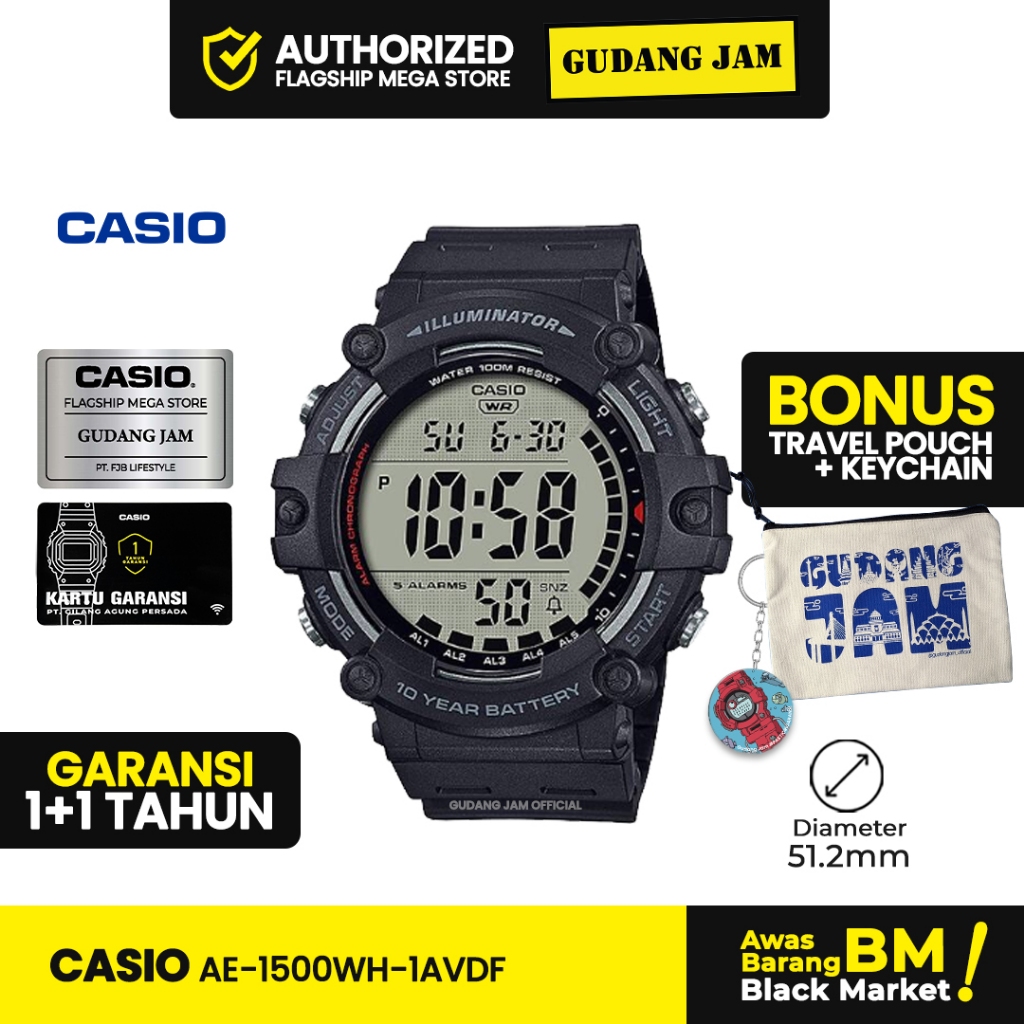 Jual Jam Tangan Casio AE-1500WH-1AVDF AE-1500WH-1A AE-1500WH AE-1500 AE1500WH AE 1500WH | Shopee ...