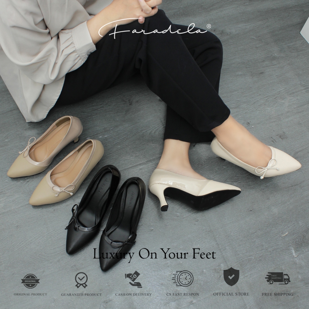 Jual FARADELA Gea Sepatu Kerja Wanita Pantofel Kantor Formal Hak ...