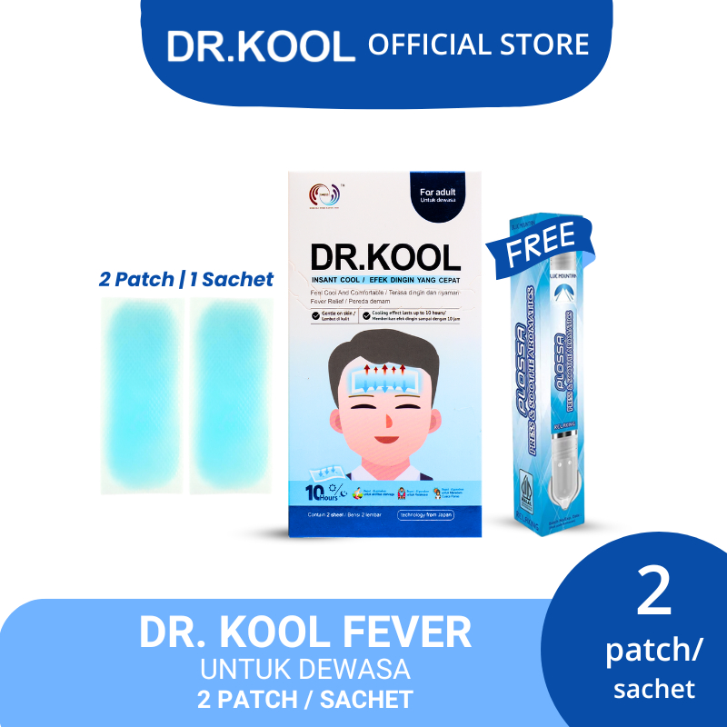 Jual DR.KOOL Fever Adult 1x2 Sachet Plester Dewasa & Plossa Blue ...