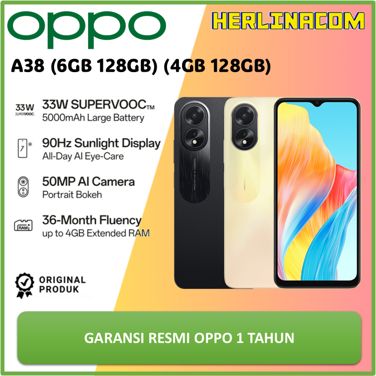 Jual OPPO A38 6GB 128GB / 4GB 128GB NEW SEGEL BOX - GARANSI RESMI ...