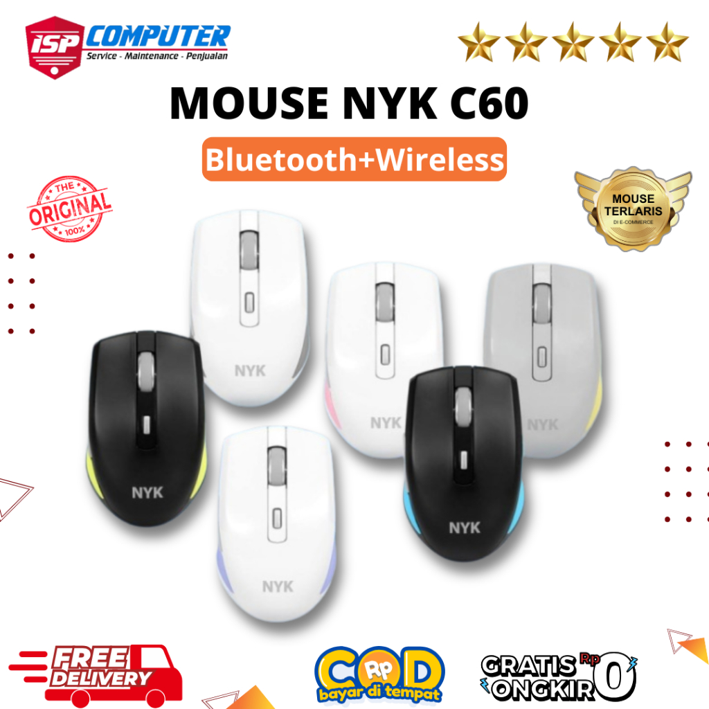 Jual Mouse NYK C60 Silent Dual Mode Connection Bluetooth + Wireless ...