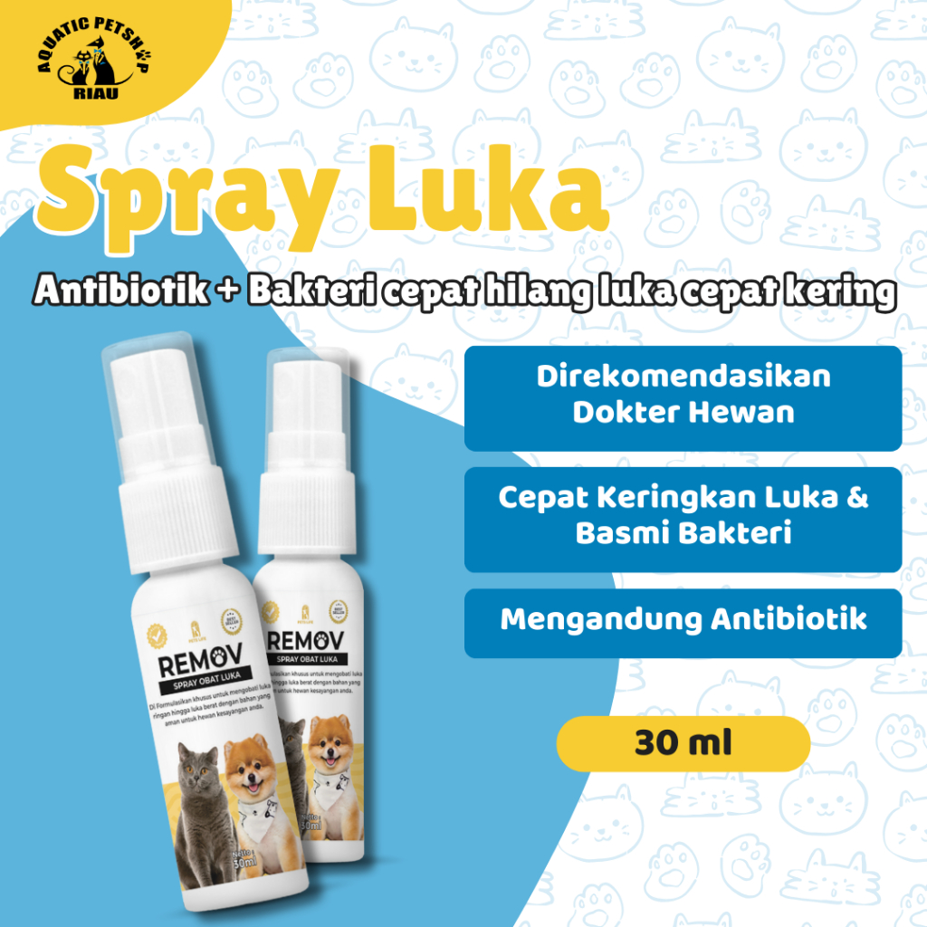 Jual Obat Luka Kucing dan Anjing Remov 30 ml | Shopee Indonesia