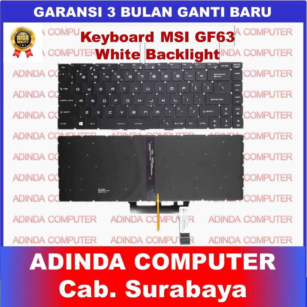 Jual Keyboard MSI GF63 GF63-8RC GF63 8RC GF638RC GF63-8RD P65 Red ...