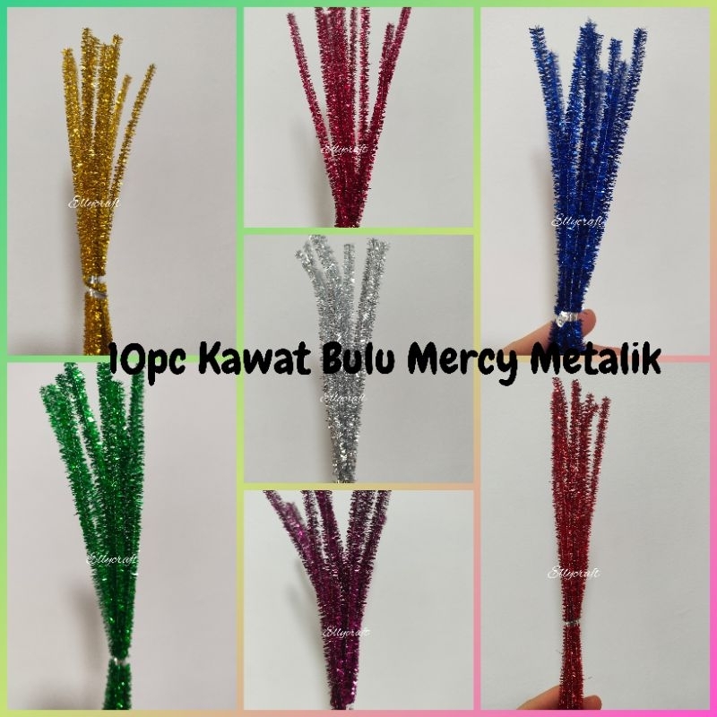 Jual 10pc Kawat Bulu Mercy Metalik/Kawat Sensory/Kawat Kerajinan Tangan ...