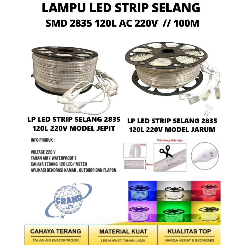 Jual LAMPU LED STRIP SELANG SMD 2835 120L MATA RAPAT 100 METER ( FREE ...