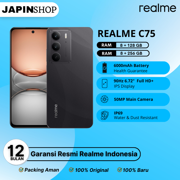 Jual Realme C75 NFC Ram 8/256 GB | C75 NFC Ram 8/128 GB Garansi Resmi Realme | Shopee Indonesia
