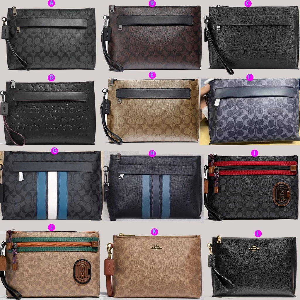 Jual Coach Clutch Wrist Bag Cowhide With PVC Material Men Clutch ...