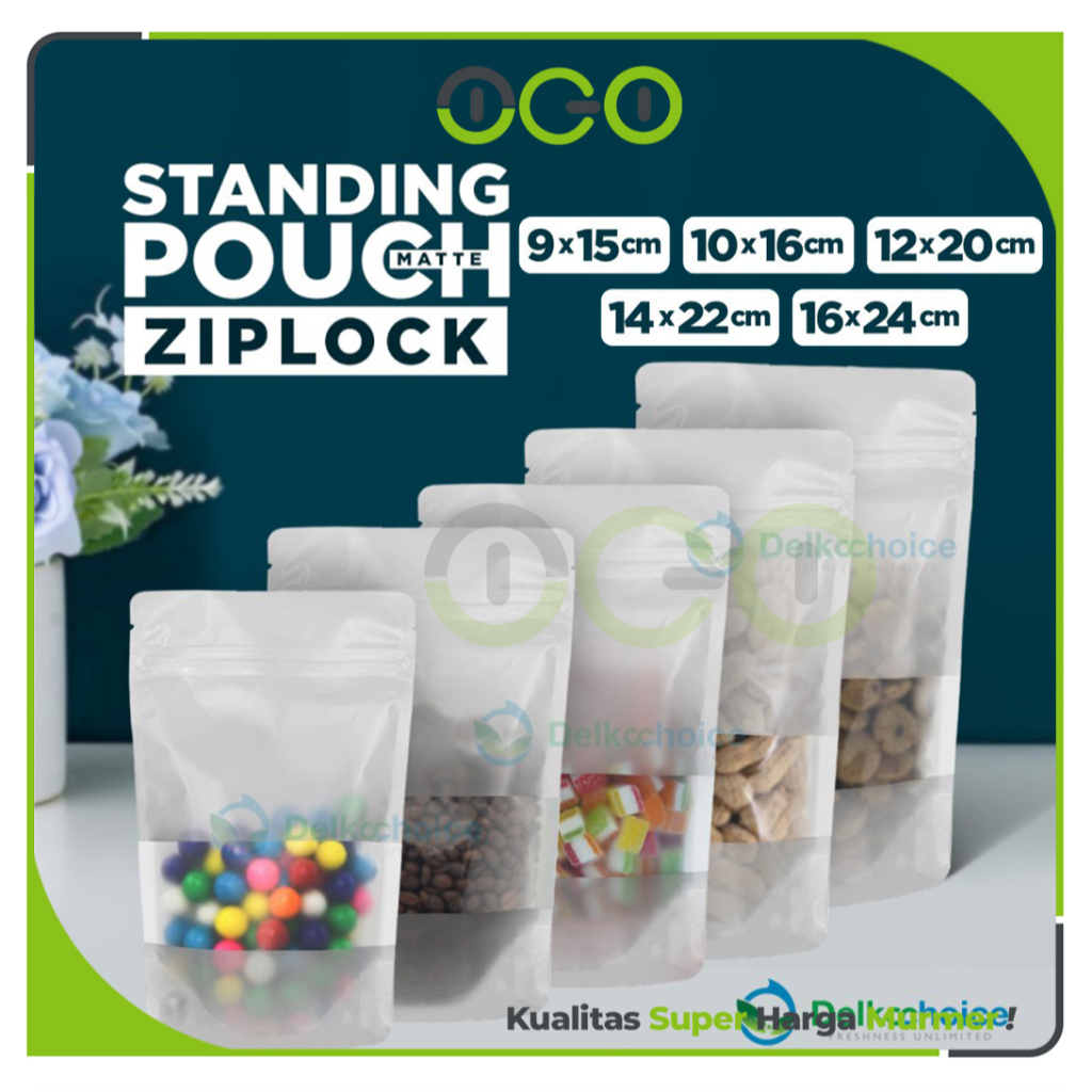 Jual Standing Pouch White / Putih Window Varian Ukuran Kemasan Snack ...