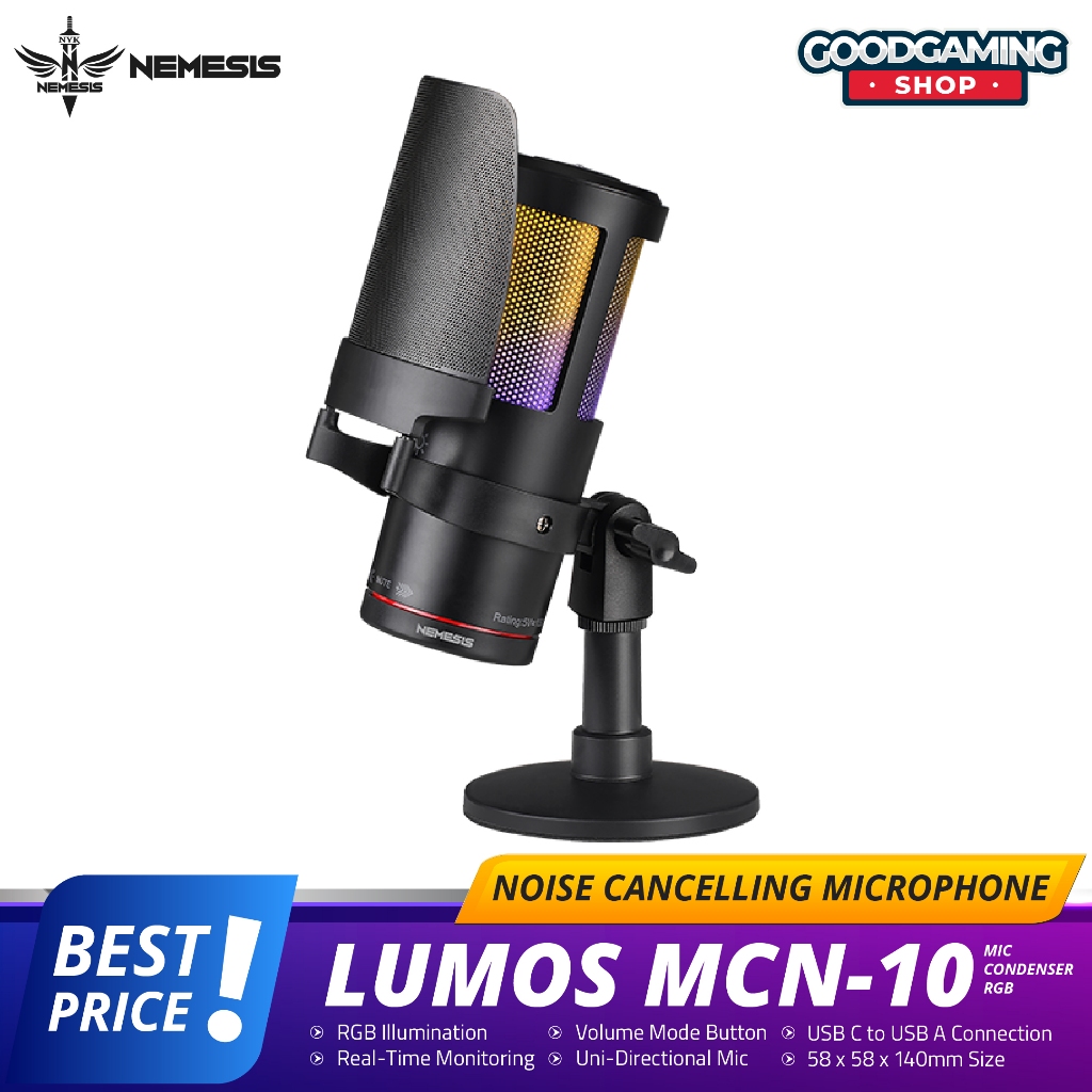 Jual NYK Nemesis Mic Condenser RGB with Noise Cancelling Nemesis LUMOS MCN-10 | MCN10 Microphone ...