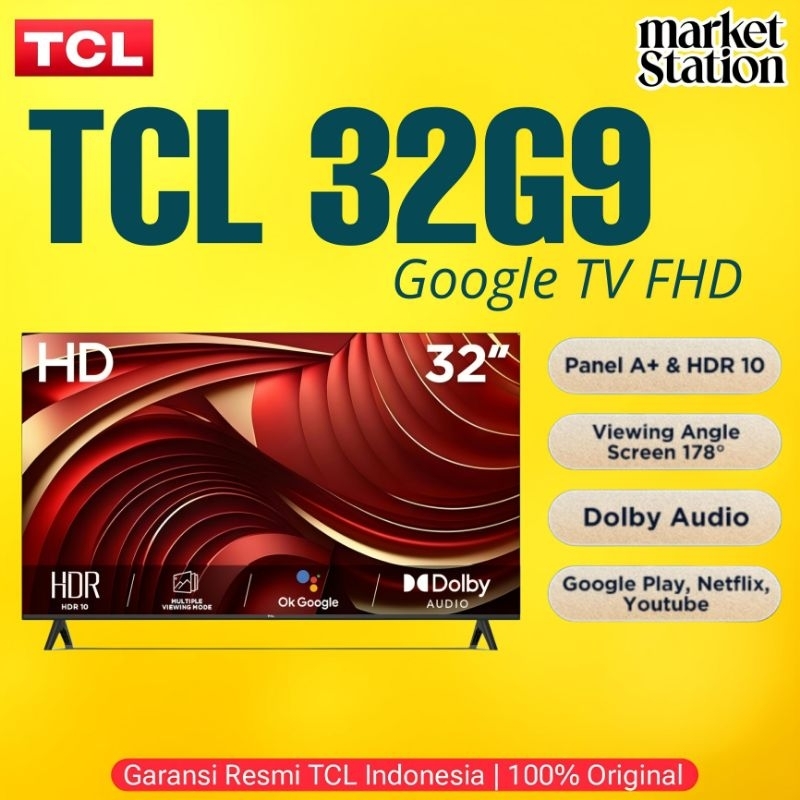 Jual Smart Android GOOGLE TV TCL 32 Inch HD 32G9 Garansi Resmi (SESAMA MEDAN/LUAR KOTA) | Shopee ...