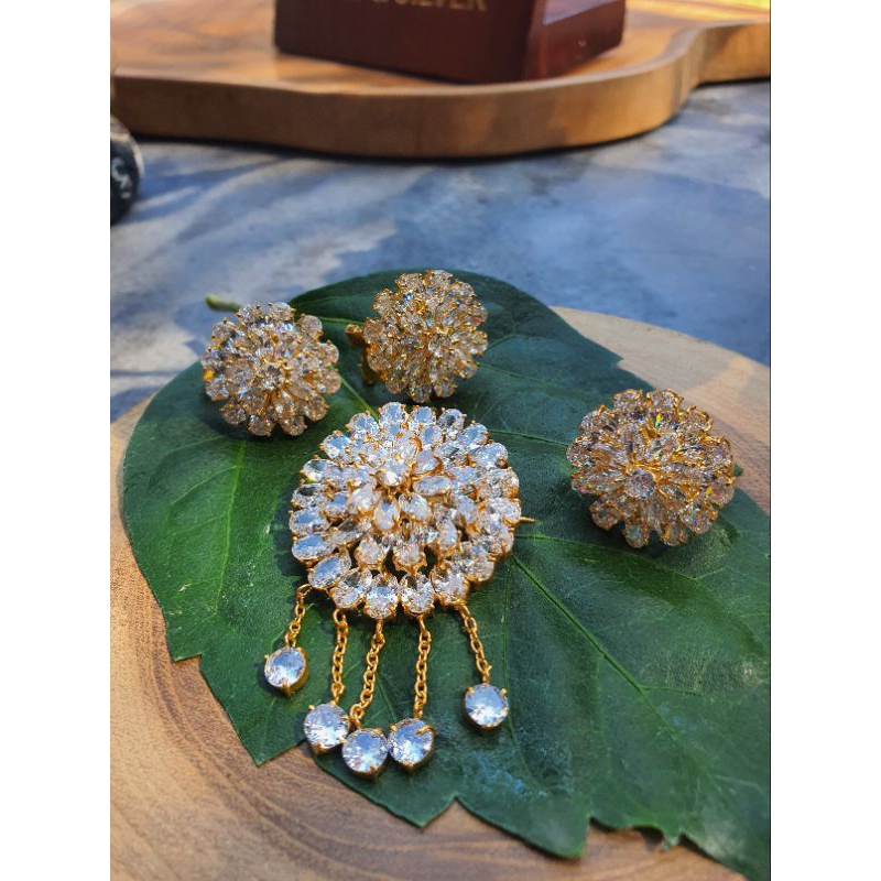 Jual 1 Set Bros Bunga Silver Gold Plated | Shopee Indonesia