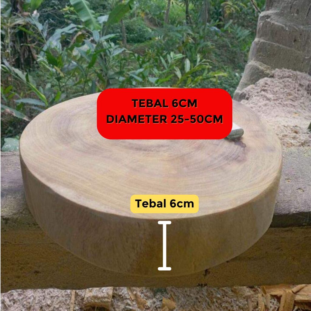 Jual Talenan daging bulat tebal 6cm asli kayu asem, mahoni, nangka ...