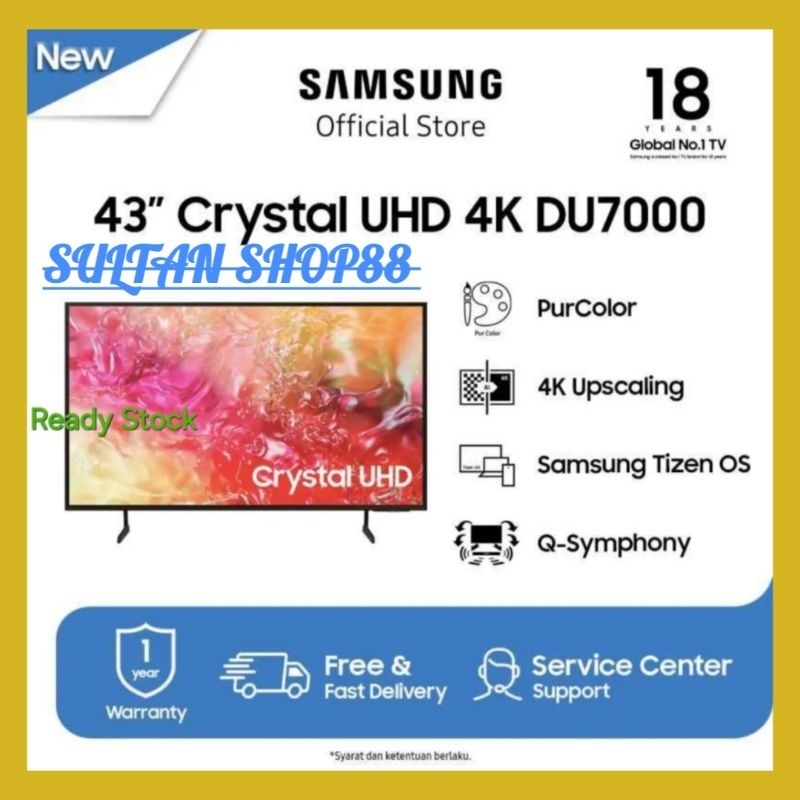 Jual SAMSUNG 43DU7000 43 INCH CRYSTAL UHD 4K SMART TV I SAMSUNG SMART ...