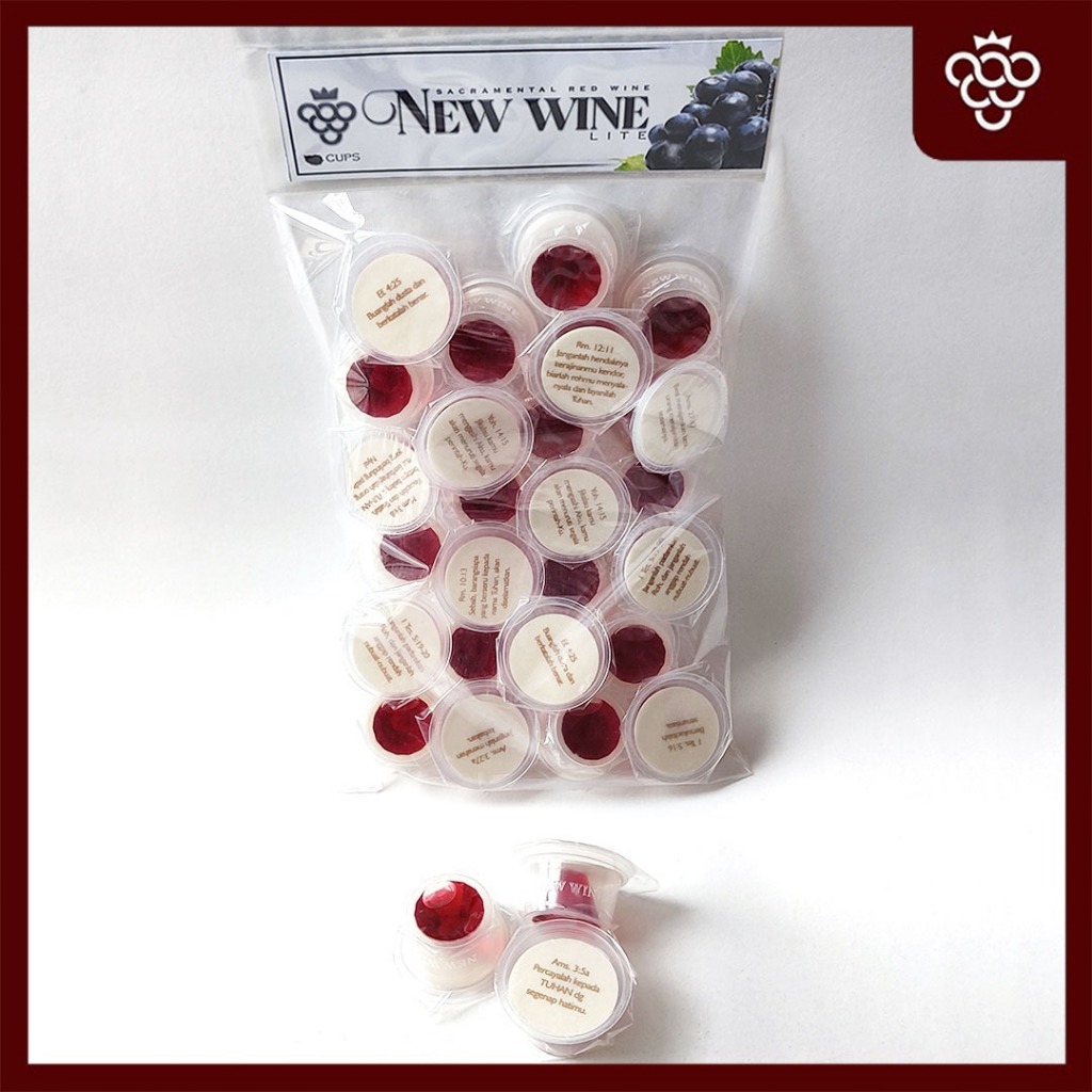 Jual Paket Eksklusif Anggur Perjamuan Cawan Besar + Hosti Ayat - isi 50 ...
