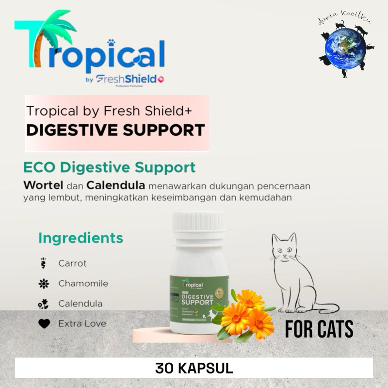 Jual Tropical by Fresh Shield+ ECO DIGESTIVE SUPPORT Vitamin Kucing ...