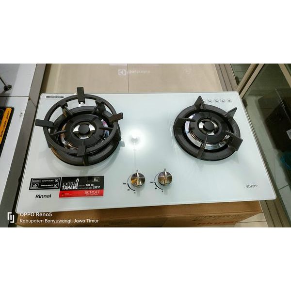 Jual Kompor Tanam Rinnai RB 2GH C (OW) / RB2GHC (OW) Putih Kaca | Shopee Indonesia
